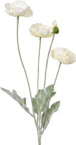 Bílá umělá květina vlčí mák - 60cm