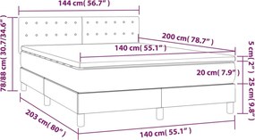 Box spring postel s matrací cappuccino 140x200 cm umělá kůže 3141130