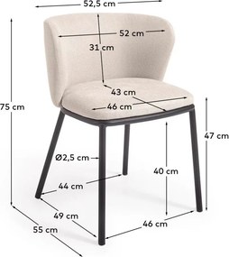 Béžová jídelní židle Ciselia – Kave Home