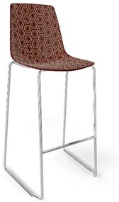 GABER - Barová židle ALHAMBRA ST vysoká, hnědobéžová/chrom