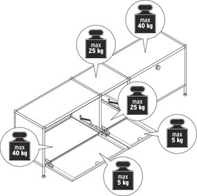 Tchibo - Nízká skříňka CN3 se 3 výklopnými dvířky - barva: bílá