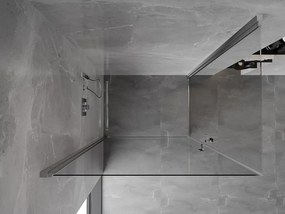 Mexen Mist-B Duo, 2-křídlý ​​výklopný sprchový kout 100 x 70 cm, čiré sklo, chromový profil, 8A2-100-070-01-00