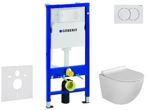 Geberit Duofix - Set předstěnové instalace, klozetu Gaia a sedátka softclose, tlačítko Delta01, alpská bílá SANI11CA3112