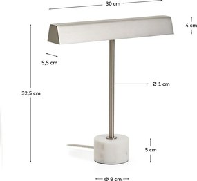 Kovová stolní lampa ve stříbrné barvě (výška 32,5 cm) Lynor – Kave Home