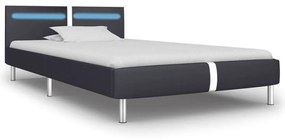 Petromila Rám postele s LED světlem černý umělá kůže 90 x 200 cm
