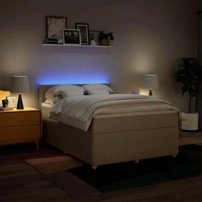 Box spring postel s matrací krémová 140x190 cm textil 3289756