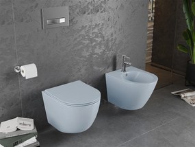 Mexen Lena, závěsná toaletní mísa 480x360x355 mm s pomalu padajícím sedátkem, šedo-modrá matná, 30224069