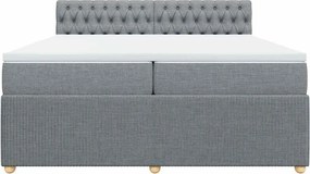 Box spring postel s matrací světle šedá 200 x 200 cm textil 3289870
