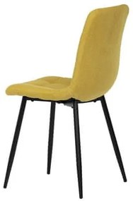 Autronic Moderní jídelní židle Jídelní židle, potah žlutá látka, kovová čtyřnohá podnož, černý mat (CT-281 YEL2)