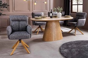 Designová otočná židle Maddison šedá / dub