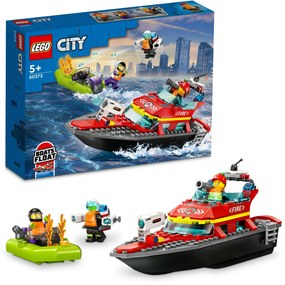 Lego stavebnice lego city 60373 hasičská záchranná loď a člun