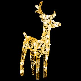 Vánoční sobi se sáněmi 160 LED diod 130 cm akryl 328514