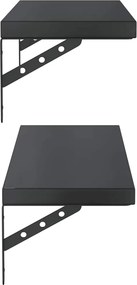 Nástěnné police 2 ks 75 x 23,5 cm černé nerezová ocel 3214516
