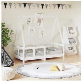 vidaXL Dětská postel bílá 70x140 cm masivní borové dřevo bílá