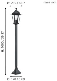 EGLO 22144 - Venkovní lampa LATERNA 4 1xE27/60W/230V