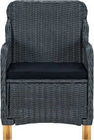 vidaXL Zahradní židle s poduškami 2 ks polyratan světle šedé [313315] Barva: světle šedá