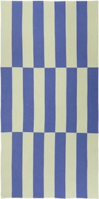 Světle žlutá/modrá bavlněná plážová osuška 100x160 cm Su – noo.ma