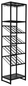 Černá kovová vinotéka na 20 lahví, 48x180 cm Cantor - Zuiver