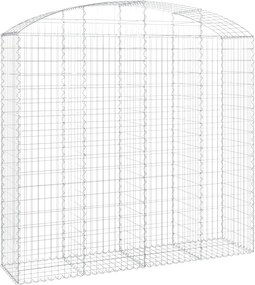 Klenutý gabionový koš 200 x 50 x 180/200 cm pozinkované železo 153479
