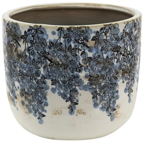 Keramický obal na květináč s modrými květy Marvela L – 20x17 cm