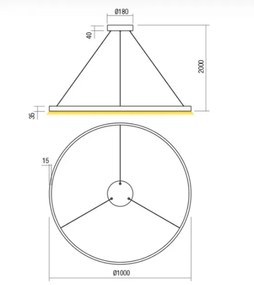 Závěsné led svítidlo Redo Febe Barva: Matt Gold 3000K, Ø - Průměr: 80 cm