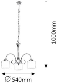 Rabalux 7275 - Lustr EDITH 3xE27/60/230V bronz