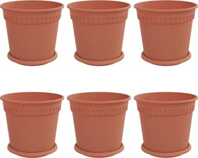 Květináče 6 ks Cihlově červená Plast 3403257