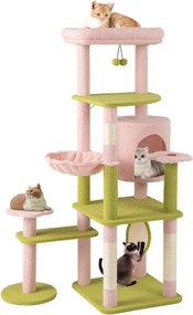 Costway Květinové škrabadlo a plyšová polstrovaná platforma a Cat House Cat Tree