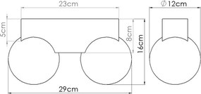Bílé/v přírodní barvě stropní svítidlo se skleněným stínidlem ø 12 cm Solum – Sollux