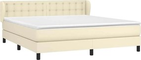 Box spring postel s matrací krémová 160x200 cm umělá kůže 3127321