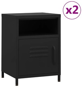 Noční stolky 2 ks černá 35 x 35 x 51 cm ocel 3095221