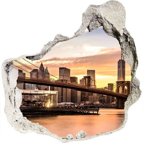 Wallmuralia Fototapeta díra na zeď 3D Brooklynský most 75x75 cm