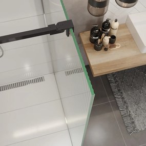 Mereo Mereo, Sprchová stěna WALK IN, Novea, black ALU, sklo Line, CK10600HBL