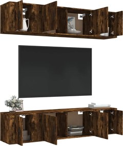6dílný set TV skříněk kouřový dub kompozitní dřevo 3188659