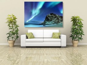 Obraz polární záře v Norsku - 120x80 cm