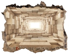 Wallmuralia Díra 3D fototapeta nálepka Dřevěný tunel 95x64 cm