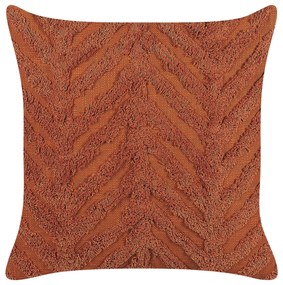 Sada 2 tkaných bavlněných polštářů s geometrickým vzorem 45 x 45 cm oranžové LEWISIA Beliani