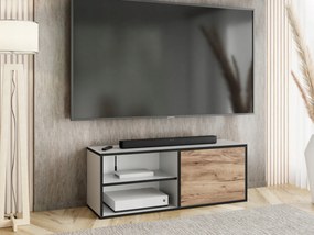 TV skříňka EDI 2 bílý + dub Craft zlatý otevřená TV skříňka s policí