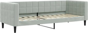 Válenda s přistýlkou světle šedá 80 x 200 cm samet 3196684