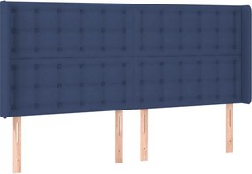 Box spring postel s matrací a LED modrá 180x200 cm textil 3138659