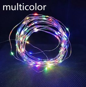 Vánoční mikro řetěz, různobarevná, 25m