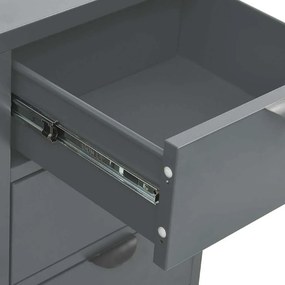 Příborník antracitový 75 x 35 x 70 cm ocel a tvrzené sklo 336075