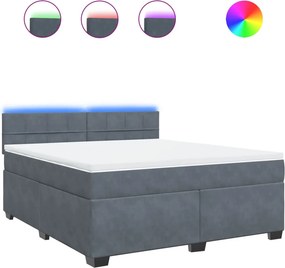 Box spring postel s matrací tmavě šedá 180x200 cm samet 3288679