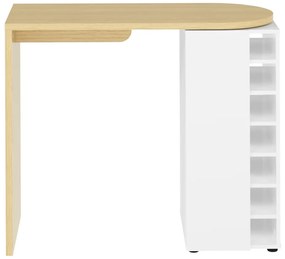 OnaDnes -20% Bílý dubový barový stůl TEMAHOME Roll 110 x 50 cm
