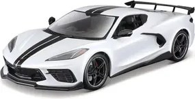 Maisto Chevrolet Corvette Stingray Coupe (High Wing) 2020 bílá / měřít