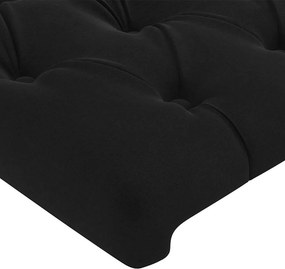 Čelo postele s LED černé 90 x 7 x 78/88 cm samet 3121986