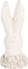 Béžová antik cementová busta králík - 11*11*24 cm