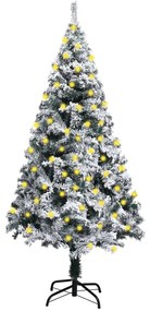 Umělý vánoční stromek s LED zasněžený zelený 150 cm,  3077766 HangarStore.cz