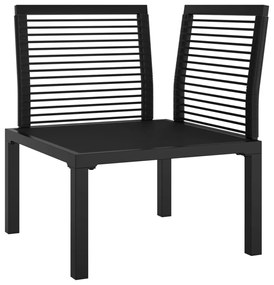Zahradní rohová židle s poduškami černá a šedá polyratan - Default Title