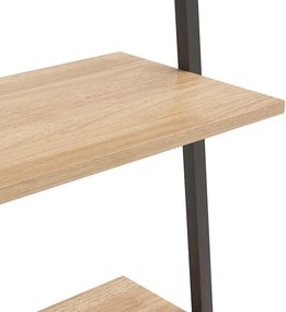 4patrová opěrná police světle hnědá a černá 64 x 34 x 150,5 cm 336373